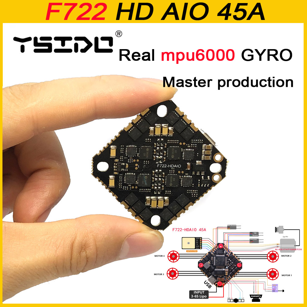 YSIDO F7-45A AIO Flight Controller STM32F7X2 F722 FC 2-6S LIPO 45A BEC ...