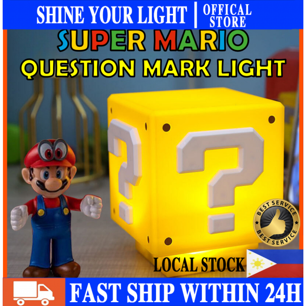 ★Free Gift★Mario Lamp LED Question Mark Brick Night Light USB Charging ...