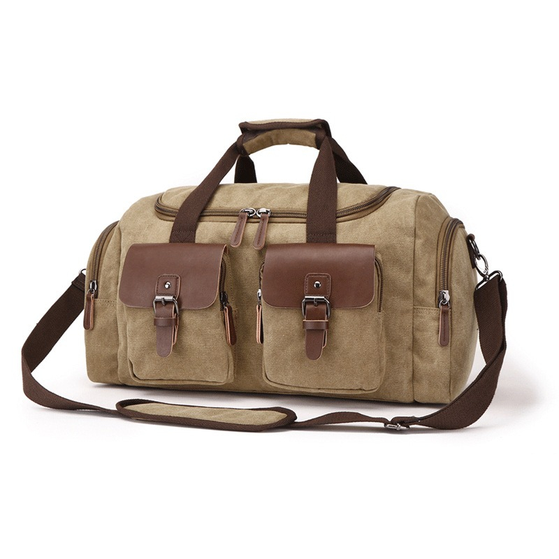 Thickened canvas large capacity hand luggage bag short distance travel ...