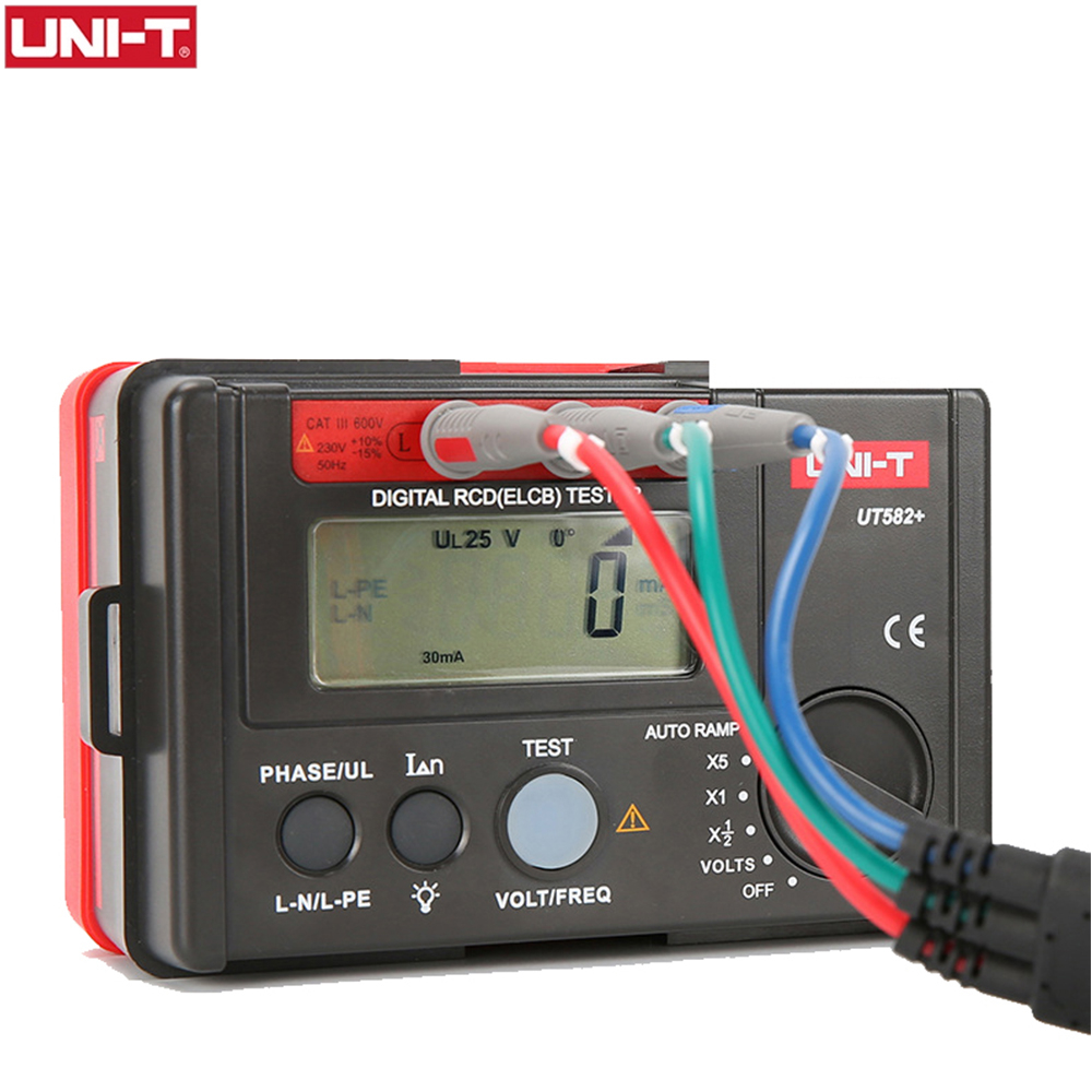 UNI-T UT582+ Digital RCD (ELCB) Tester AUTO RAMP Leakage Circuit ...