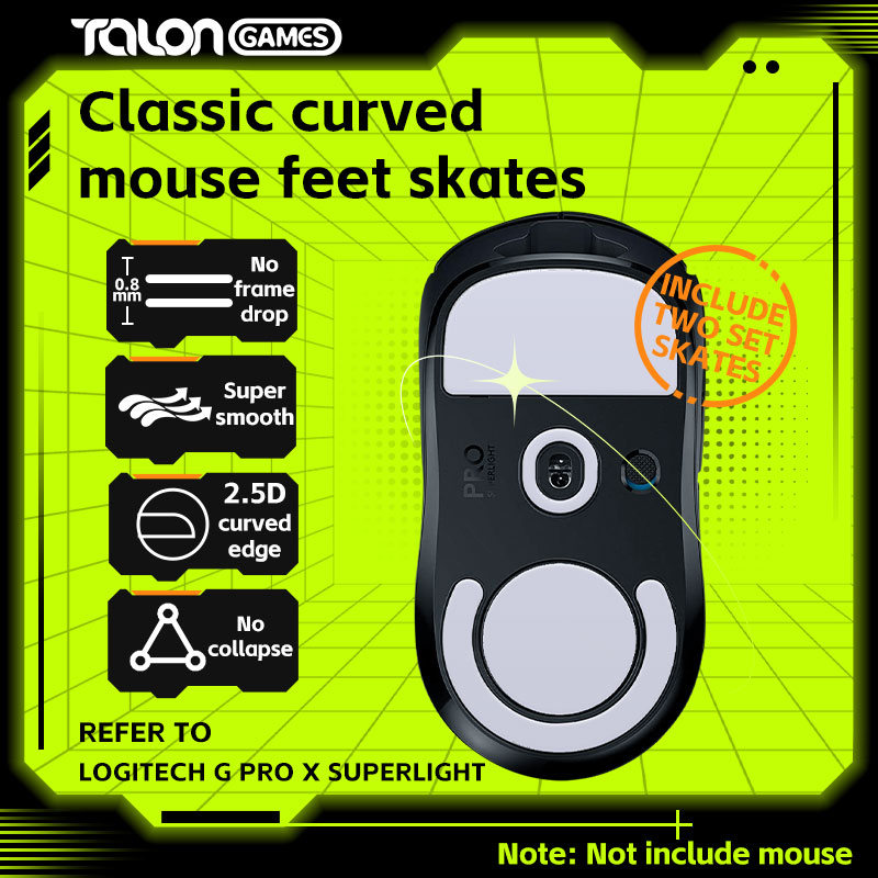 2Sets/Pack TALONGAMES Custom Curved Edge Mouse Skates Mouse Feet for ...