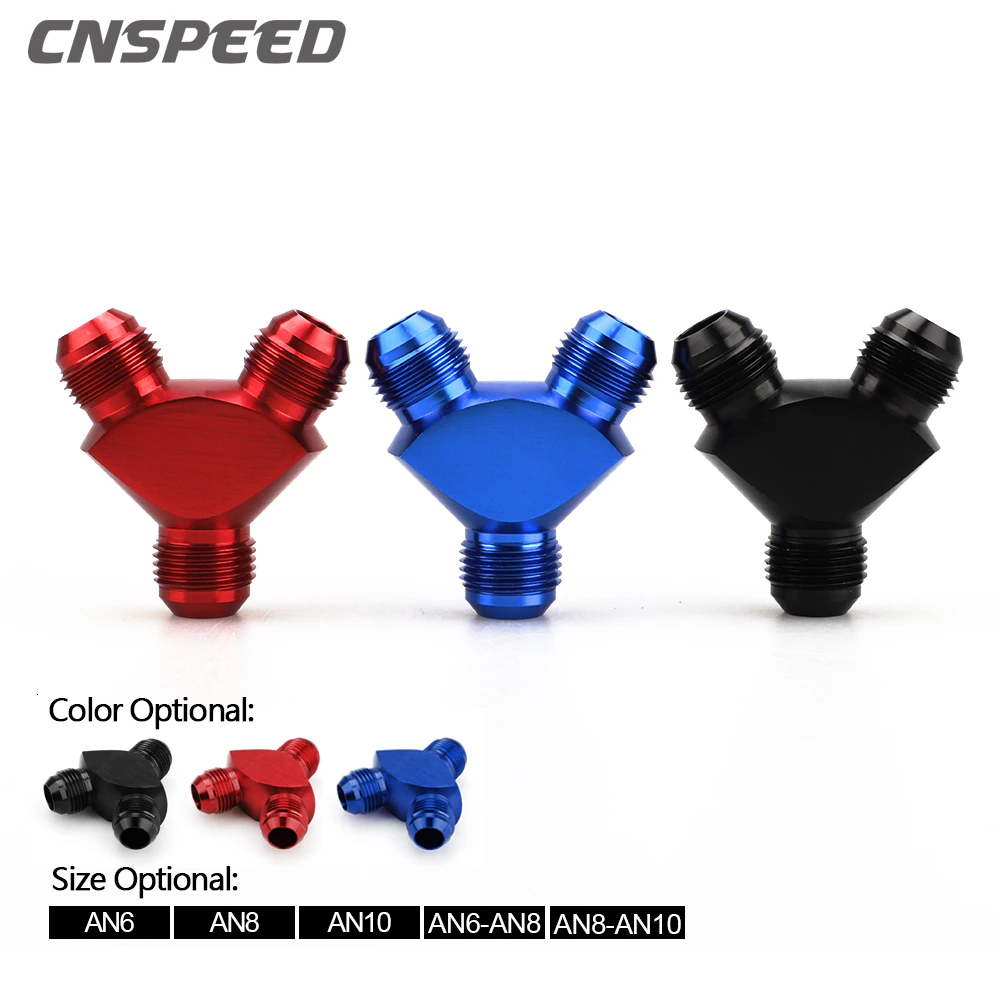 New Aluminum Y Block Adapte AN6 AN8 AN10 r Fittings Adaptor Black Y Type Oil Pipe Joint | Shopee ...