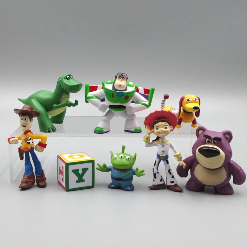 8Pcs/Set 2-7cm Disney Anime Toy Story Figure Woody Buzz Lightyear ...