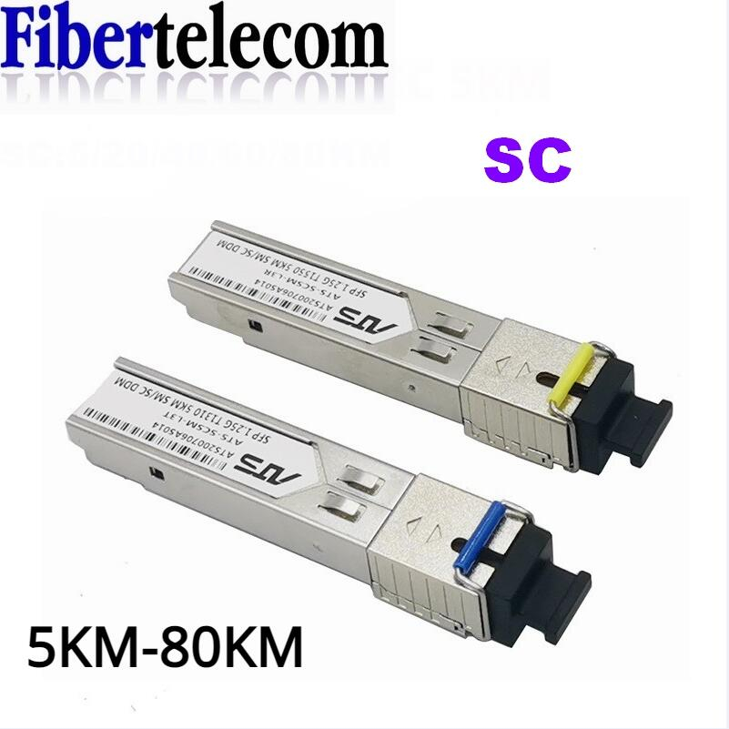 1 Pair Single Mode Fiber Optic SC Connector Optical Fiber Transceiver ...