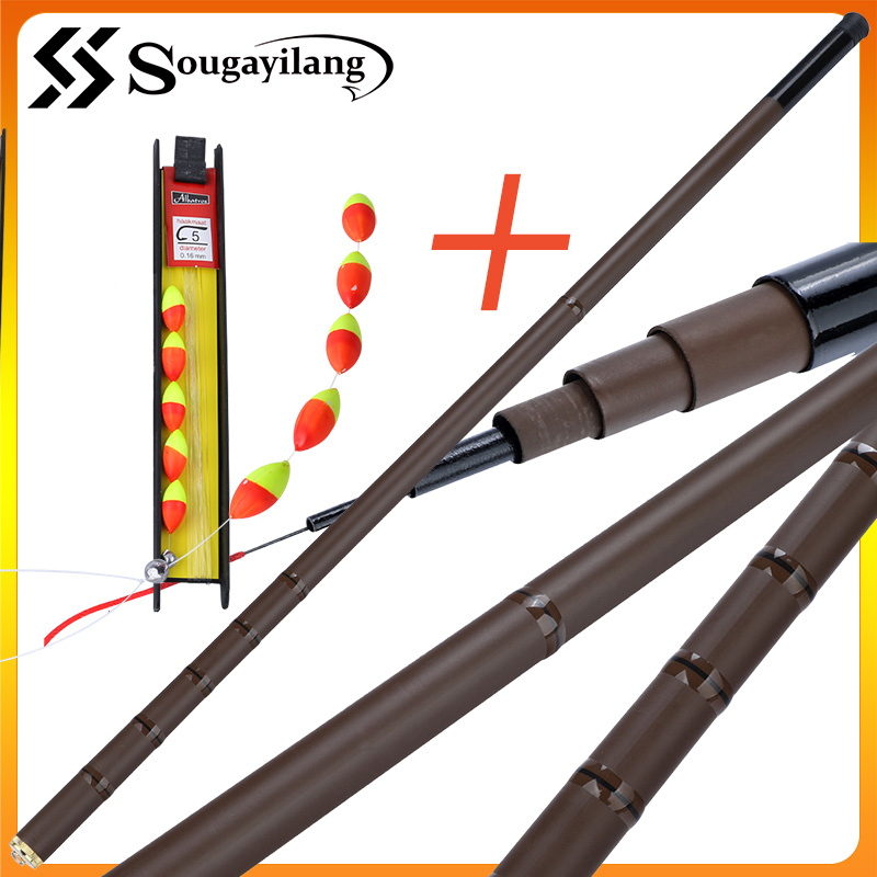 Sougayilang 2.7m-6.3m Carbon Fibre Fishing Rod Original Telescopic ...