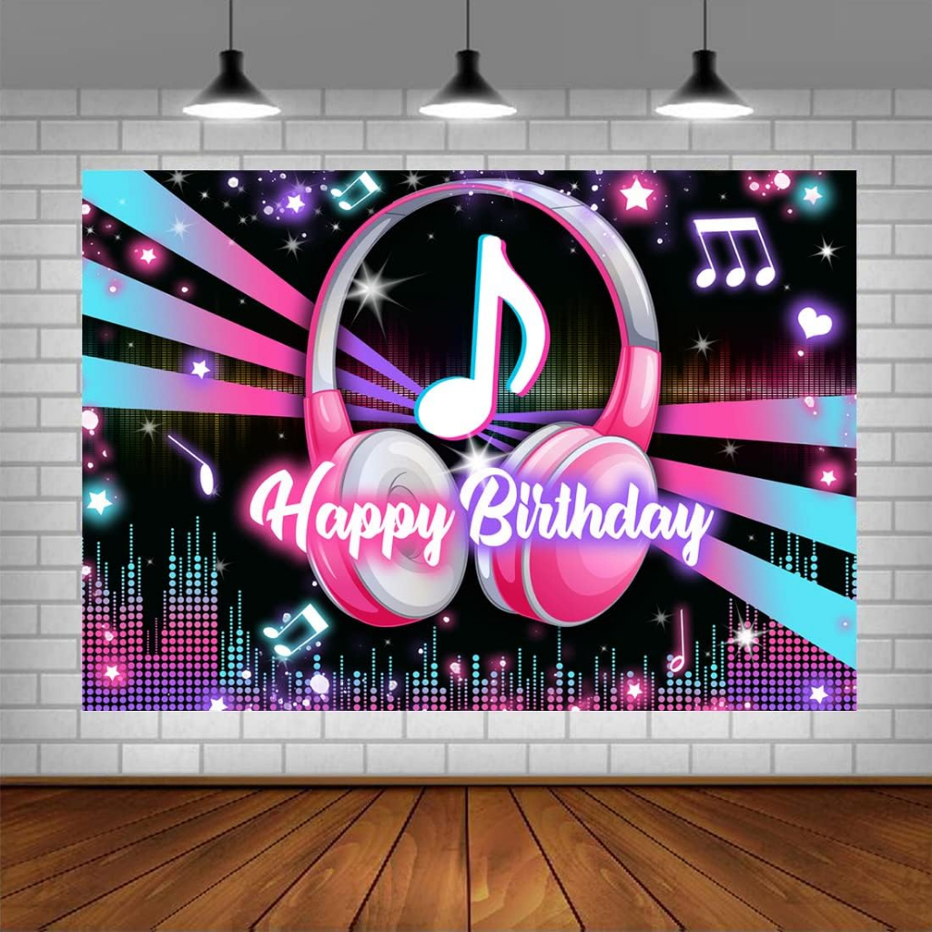 5x3ft Popular Musical Theme Birthday Party Backdrop Music Happy ...