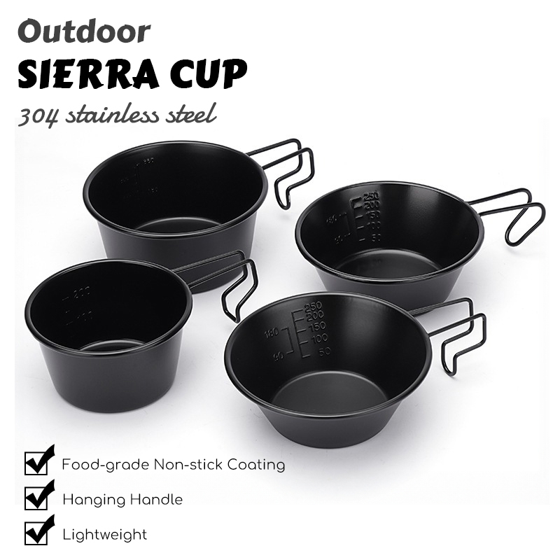 Outdoor Camping 304 Stainless Steel Sierra Bowl Cup with Black Coating ...