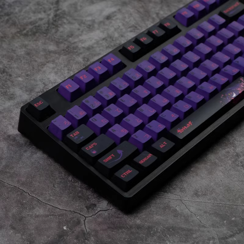 Pokémon-Gengar Keycaps, 140 Keys PBT Keycaps Cherry Profile DYE-SUB ...