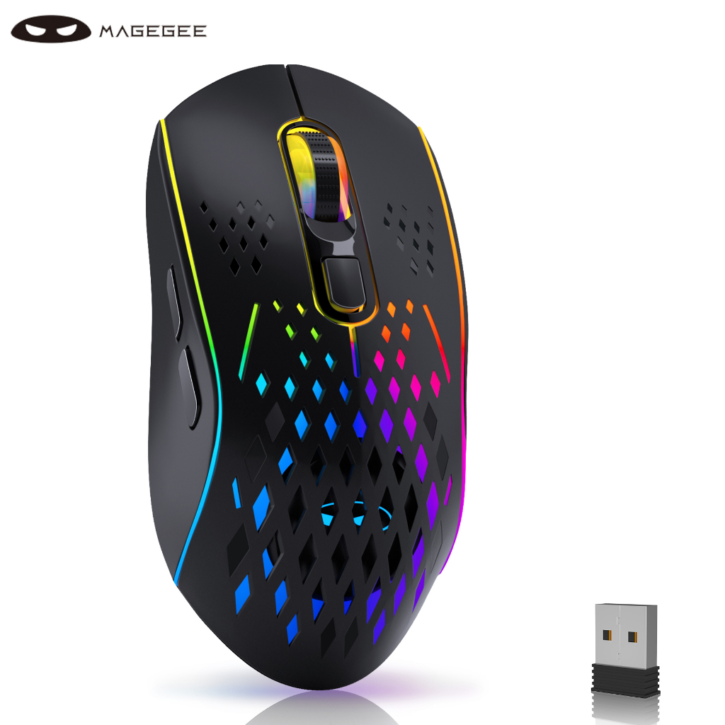 MageGee Wired / Wireless 2.4G Silent Gaming Mouse 6 Adjustable DPI Up ...