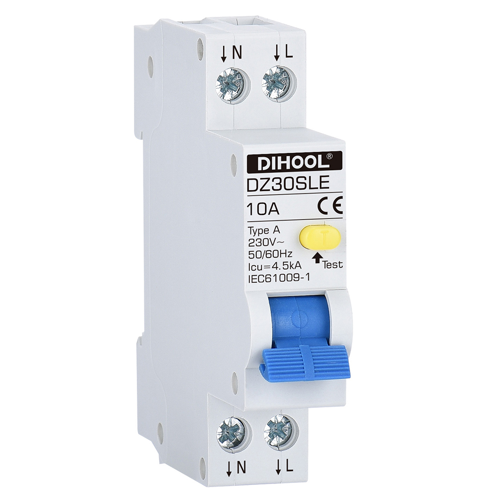 18mm A RCBO RCD ELCB 1P-N residual current circuit breaker 30mA MCB ...
