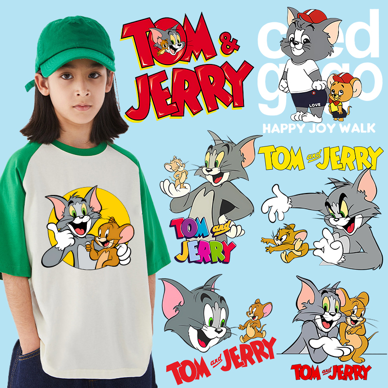 Tom and Jerry Clothes DIY Decoration Applique Cartoon Cat Mouse Heat ...