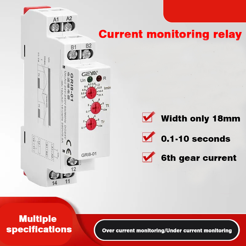 GRI8 current monitoring relay AC 220V overcurrent and undercurrent ...