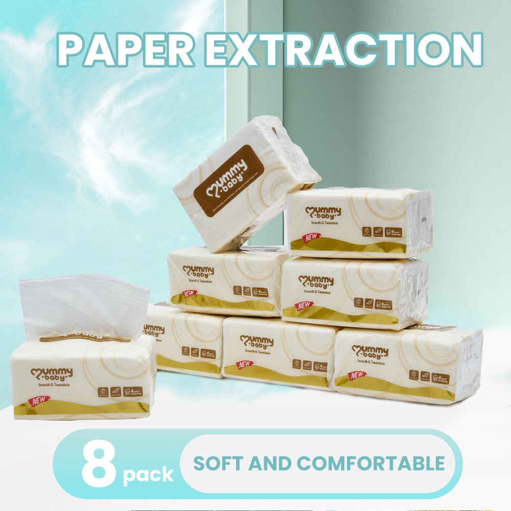 Facial Tissue Paper towel 8pack 4ply Wood Pulp Facial Interfolded Paper ...