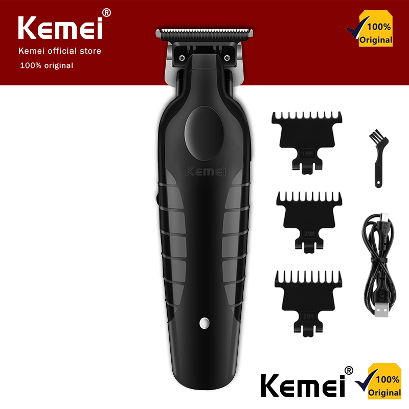 Kemei KM-2299 0mm Hair Clipper Rechargeable Cordless Electric Barber USB Rechargeable Barber ...