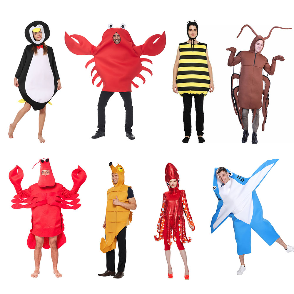 COD Adult Funny Red Crab Cosplay Costume Funky Sea Animals Halloween ...
