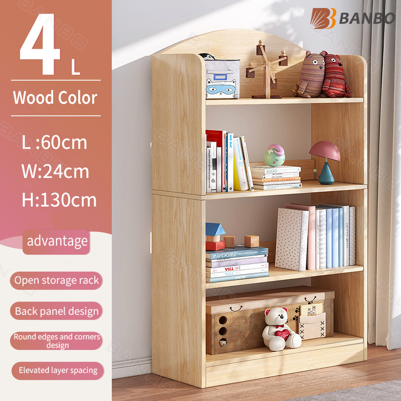 Bookcase Wooden Book Shelf Cabinet Rack Economical Living Room Drawer ...