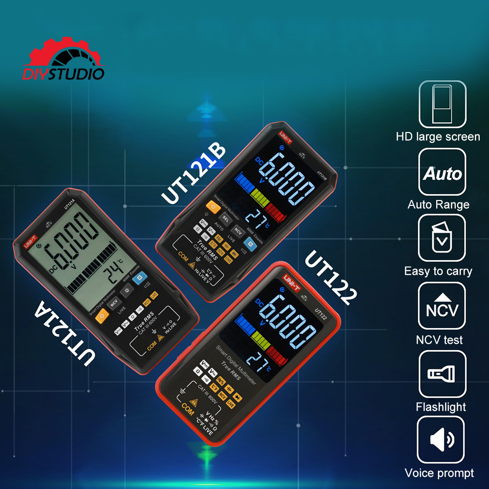 DiyStudio UT122 Digital Multimeter DC AC Voltmeter Ohm Volt-Ampere Test ...