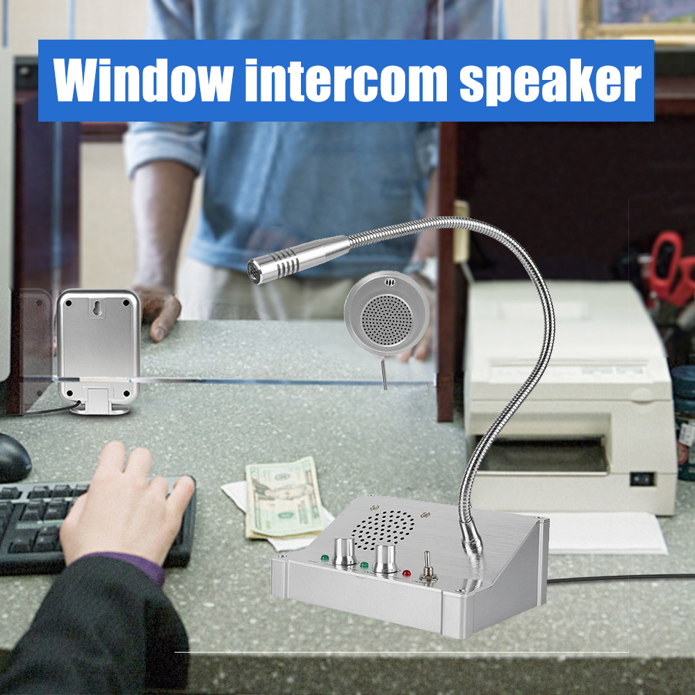Dual-Way Talk Through Store Office Window Glass Counter Intercom ...
