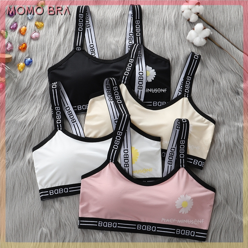 MOMO 10-16yrs Kids Bra Teen Girls Bra Cotton Baby Training Bras Student Underwear(with Padded ...