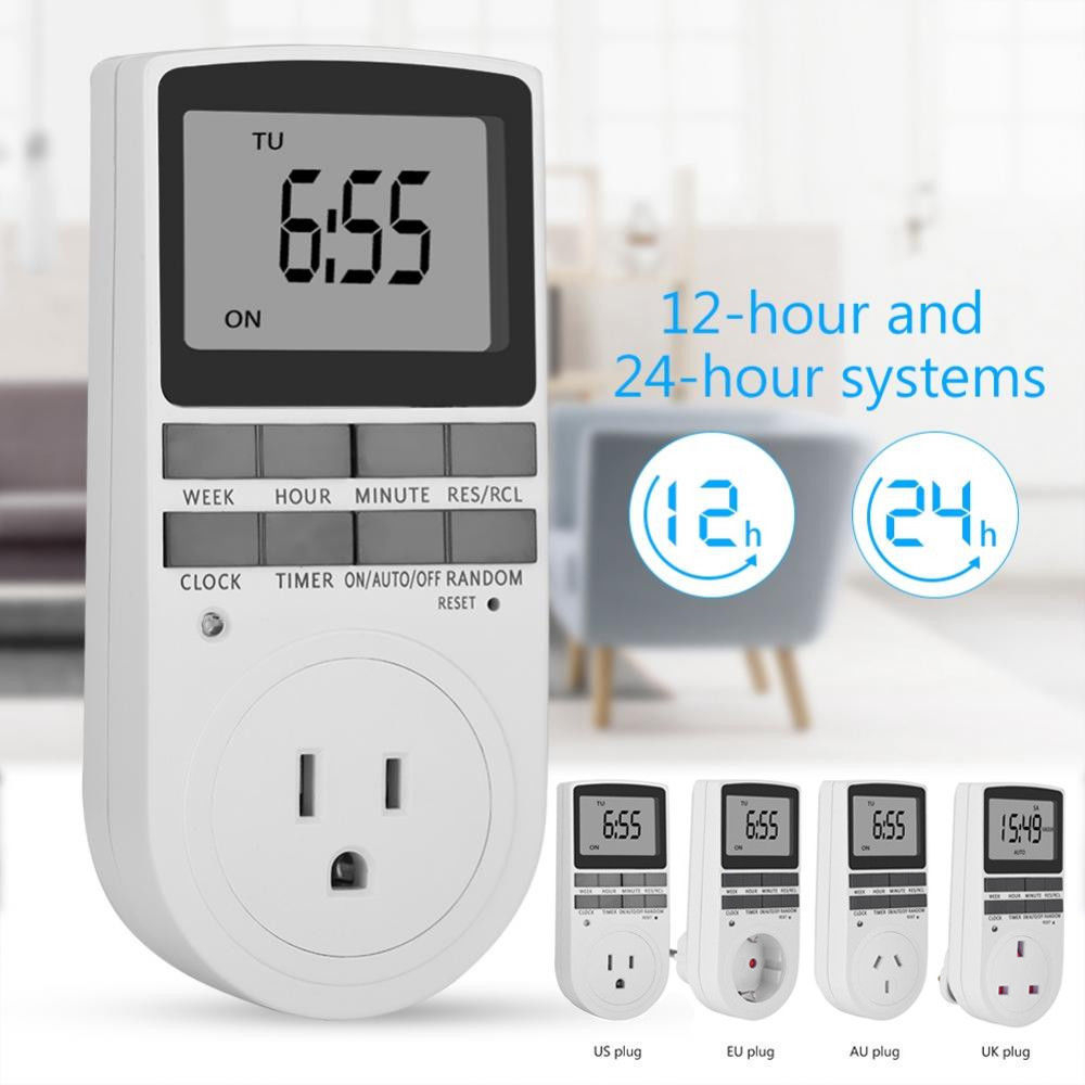 LiLigood Timer Socket Programmer 7 Day 12/24 Hours EU Plug Electronic ... LiLigood Timer Socket Programmer 7 Day 12/24 Hours EU Plug Electronic ...