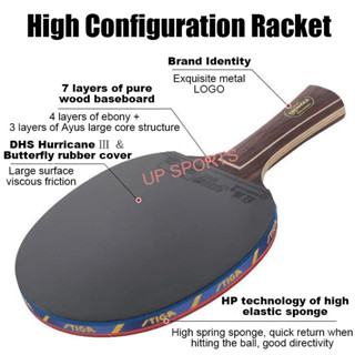 Stiga Table Tennis Racket Nano-carbon King 9.8 Ebony 7 Supreme Edition ...
