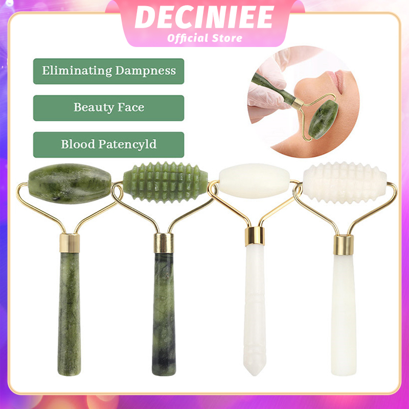 Natural Jade Roller Gua Sha Scraper Board Massager for Face Neck Skin ...
