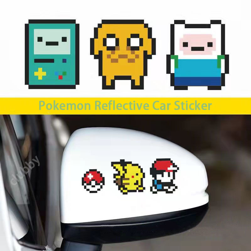 Pokemon Car Sticker Pixel Pikachu Reflective Waterproof Motorcycle ...