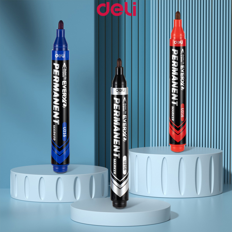Deli 2.5MM/1.5MM Permanent Marker Pen 1Pcs Waterproof Writing Marker ...