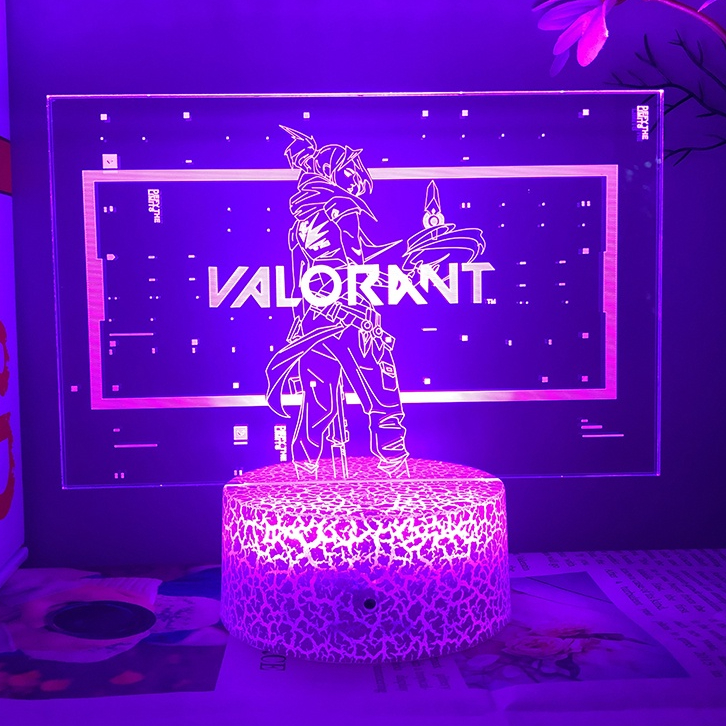 Riot Games Valorant Logo Figure 3d Led Lamp For Bedroom Manga Night ...