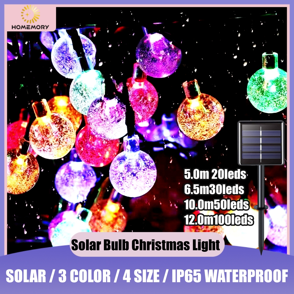 Homemory Christmas Light Solar Outdoor Waterproof 100 Leds Fairy Lights ...