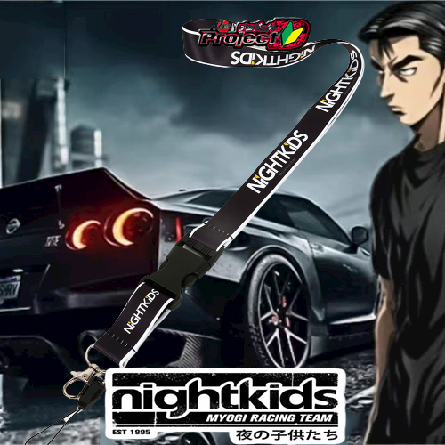 Initial D JDM Style Racing Lanyard NIGHTKIDS Key Mobile ID Card Hanging ...