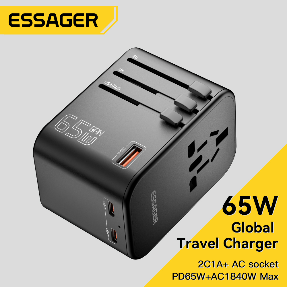 Essager Travel Adapter Support PD QC 3.0 Fast Charge Up to 1840W Max ...