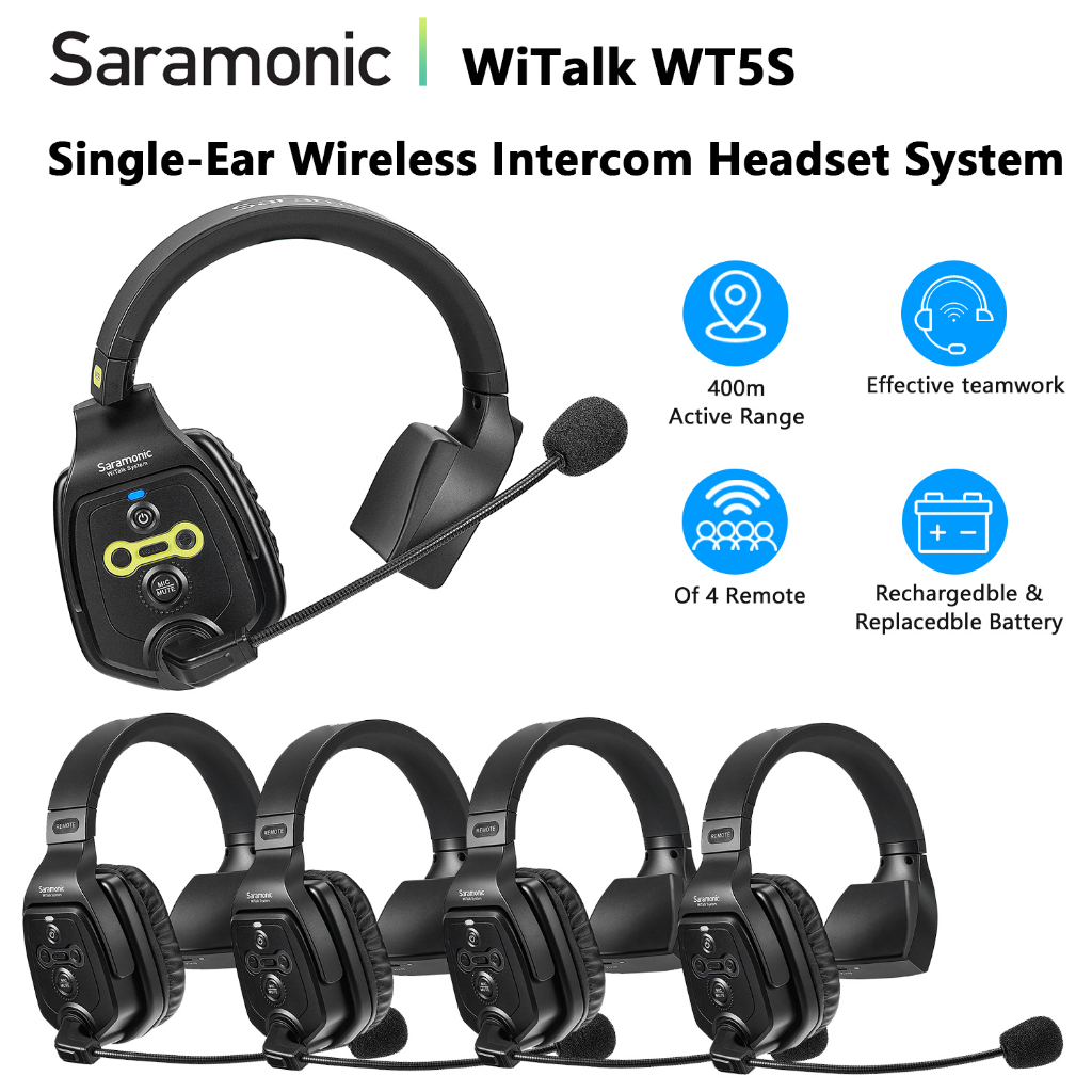 Saramonic Witalk WT5S Full-Duplex Wireless Intercom Communication ...