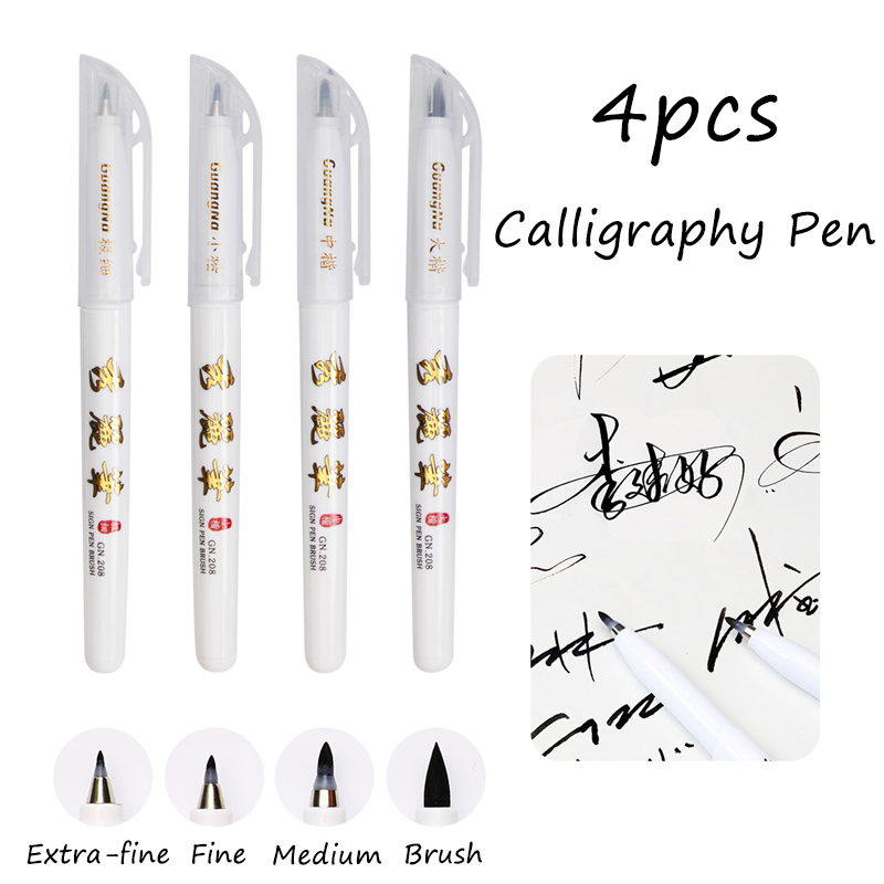 [Clearance]Guangna 4pcs Hand Lettering Pens, Calligraphy Brush Pen Set ...