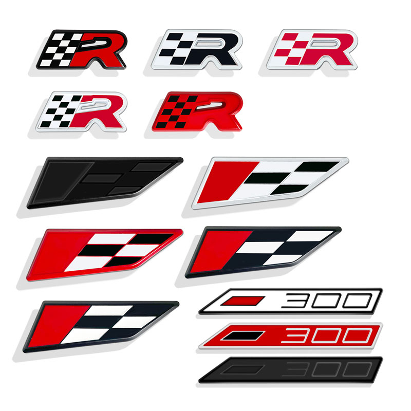 3D Metal Car Styling Race Flag R Logo Car Rear Nameplate Trunk Body ...