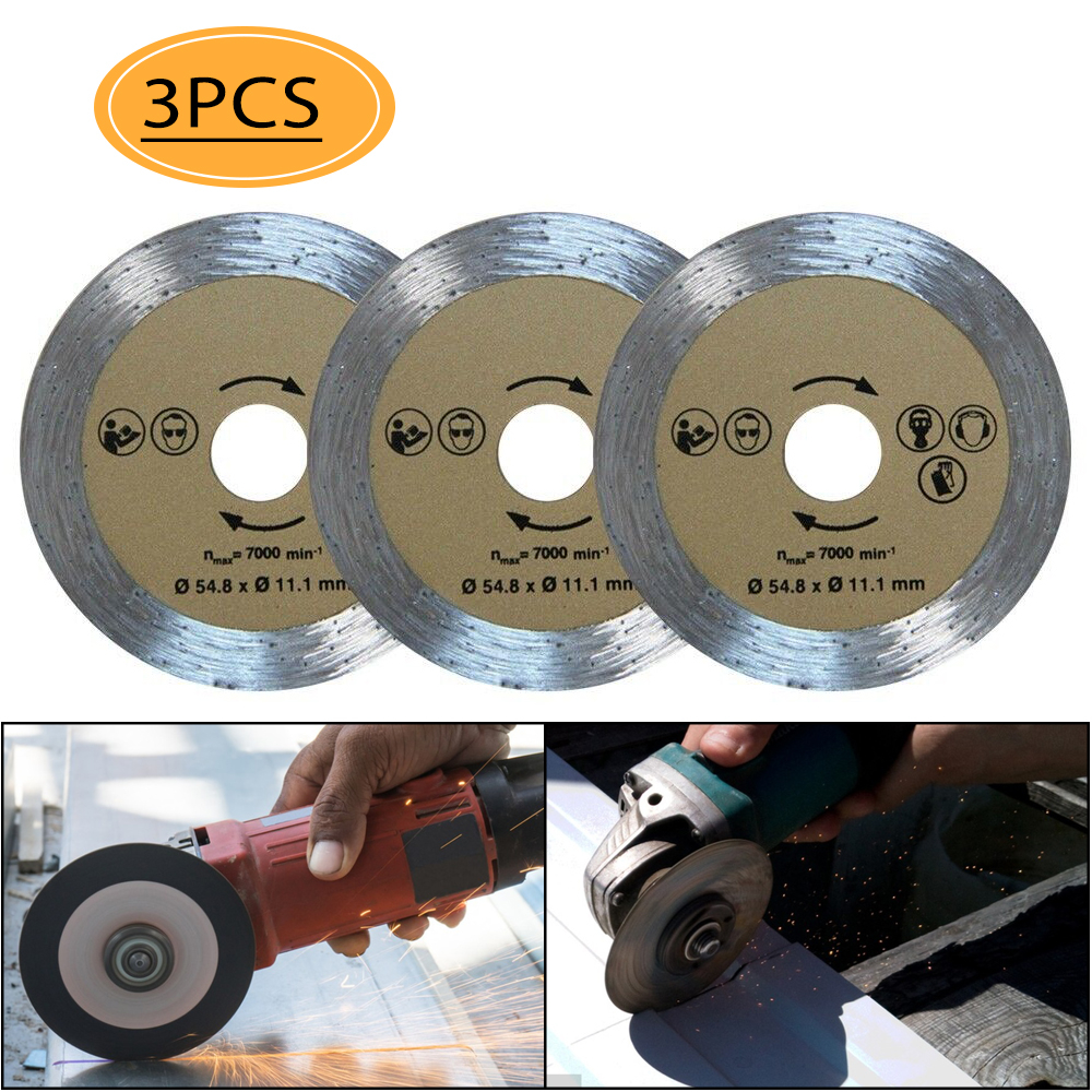3pcs Diamond Mini Circular Disc Diamond Cutting Masonry Tiles 54.8*11 ...