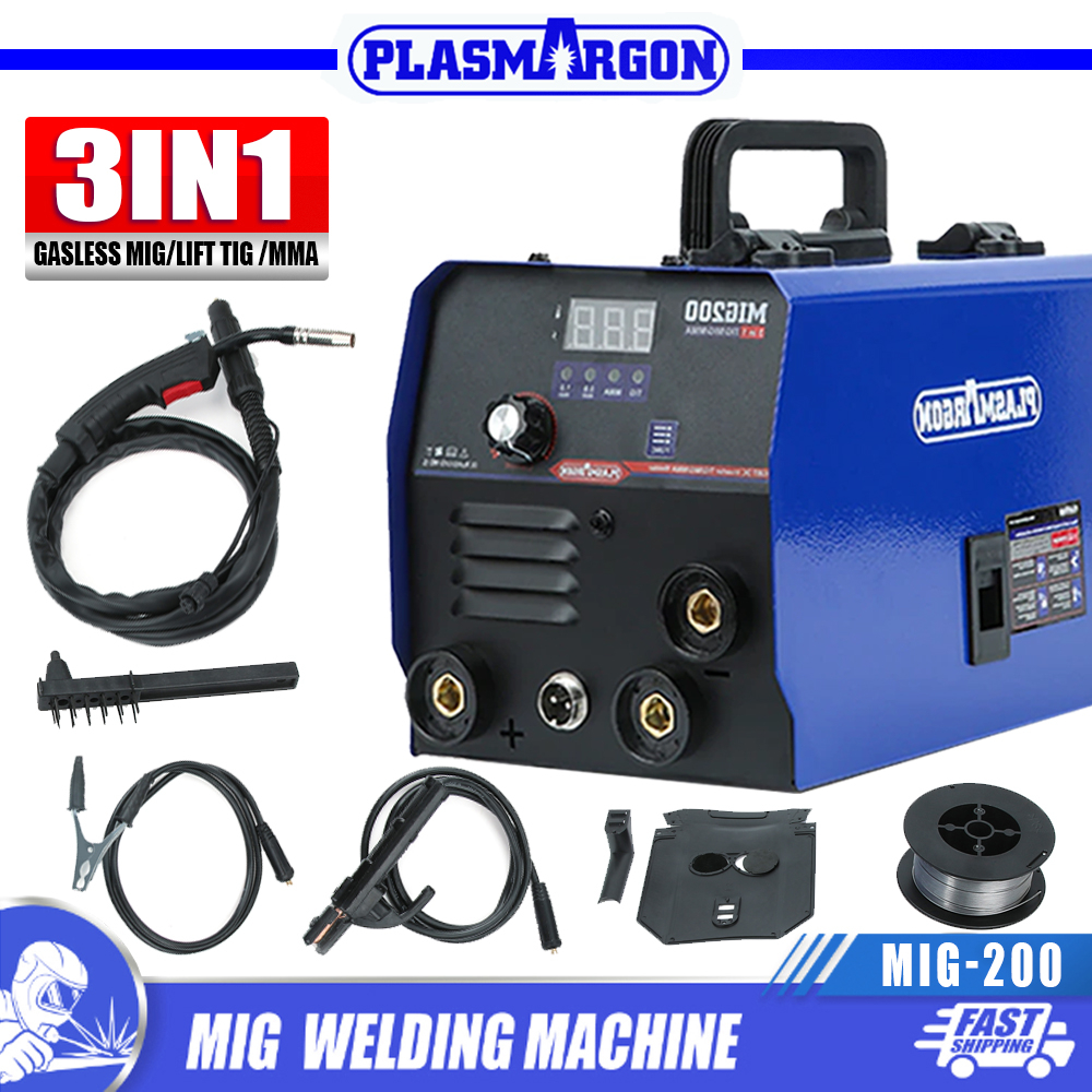 ⭐PLASMARGON⭐ 3 in 1 Mig Welding Machine without gas Semi-automatic with flux cored wire MIG LIFT ...