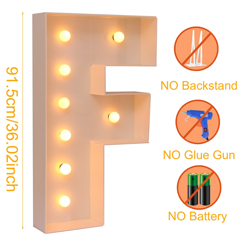 3FT A-Z Giant Marquee Light Up Letters Board Large Letter Standee With ...