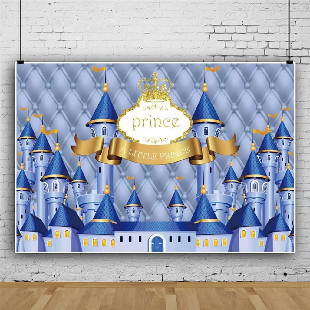 5x3ft Blue Castle Photography Backdrop Little Prince Baby Boy 1st ...