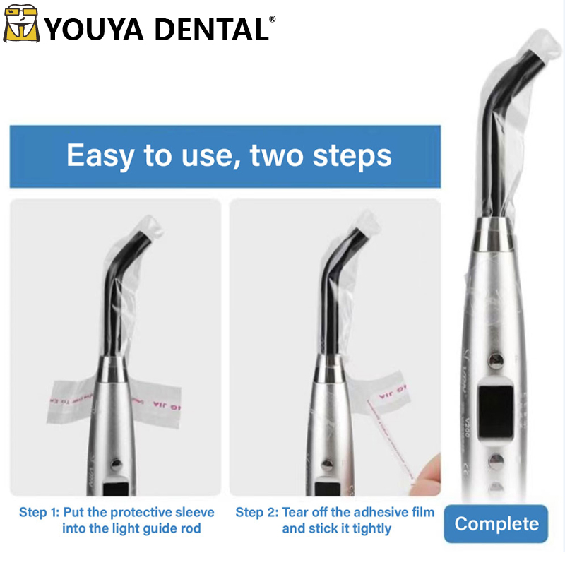 200 Pcs/Box Dental Curing Light Guide Protective Sleeve Dentistry Clear ...