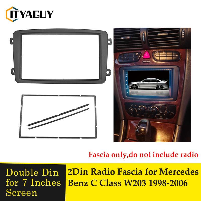 Double 2 Din Stereo Panel for Mercedes Benz C CLASS W203 1998-2006 Fascia Radio DVD Dash ...