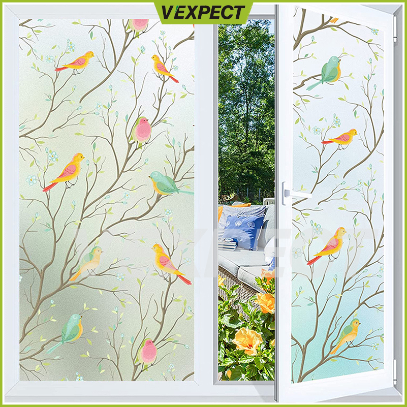 Stained Window Glass Sticker Privacy , Non-Adhesive Frosted Glass ...