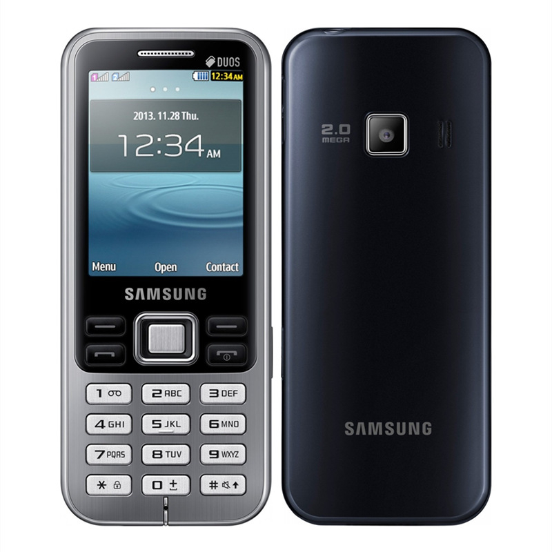 Original Samsung C3322 2G Mobile Phone Dual SIM Card 2.2" Display 2MP ...