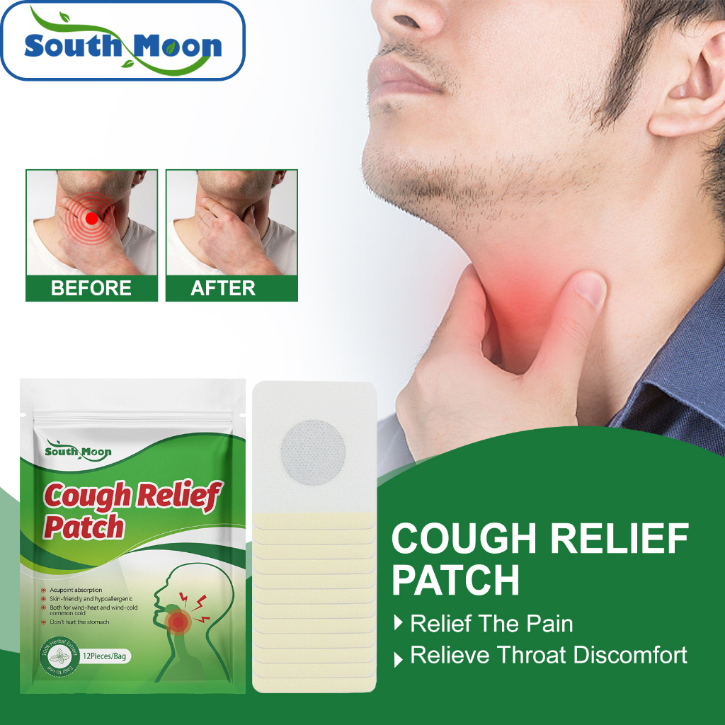 South Moon Cough Relief Patch 12Pcs Stop Coughing Patch Herbal Relieve ...