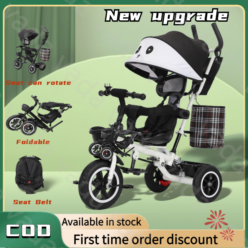 4 in 1 Stroller Bike for Baby Boy 3 Wheels Trolley Portable Foldable ...