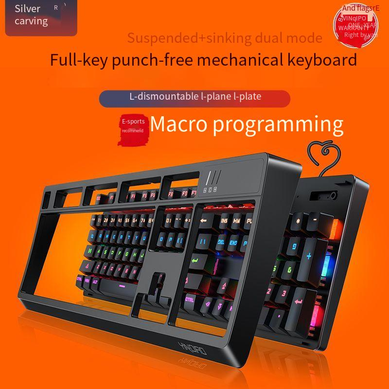 Silver Eagle K300 Real Mechanical Keyboard Mouse Set Green Axis Gaming ...