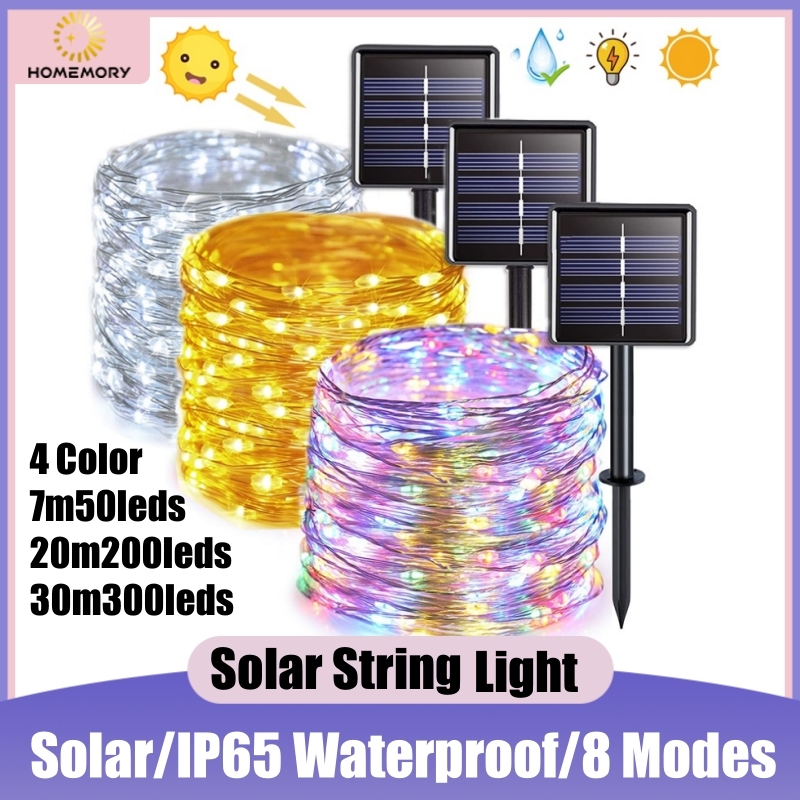 Homemory Christmas Light Solar Outdoor Waterproof 7M 20M 30M LED String ...
