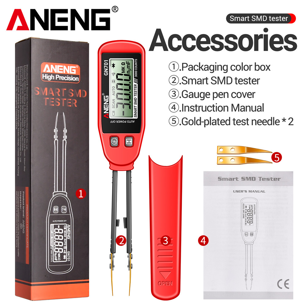 ANENG GN701 Smart SMD Tester 3000 Counts Multimeter Handheld Patch Test ...