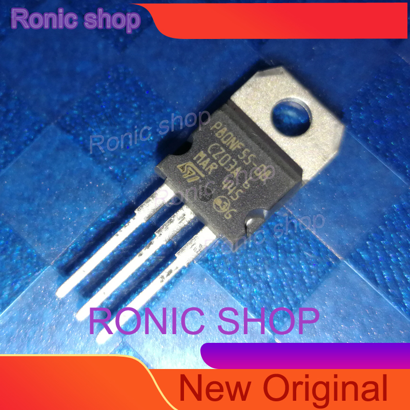 2pcs P80NF55-08 MOSFET new original TO-220 TO-220 N-channel MOS field ...
