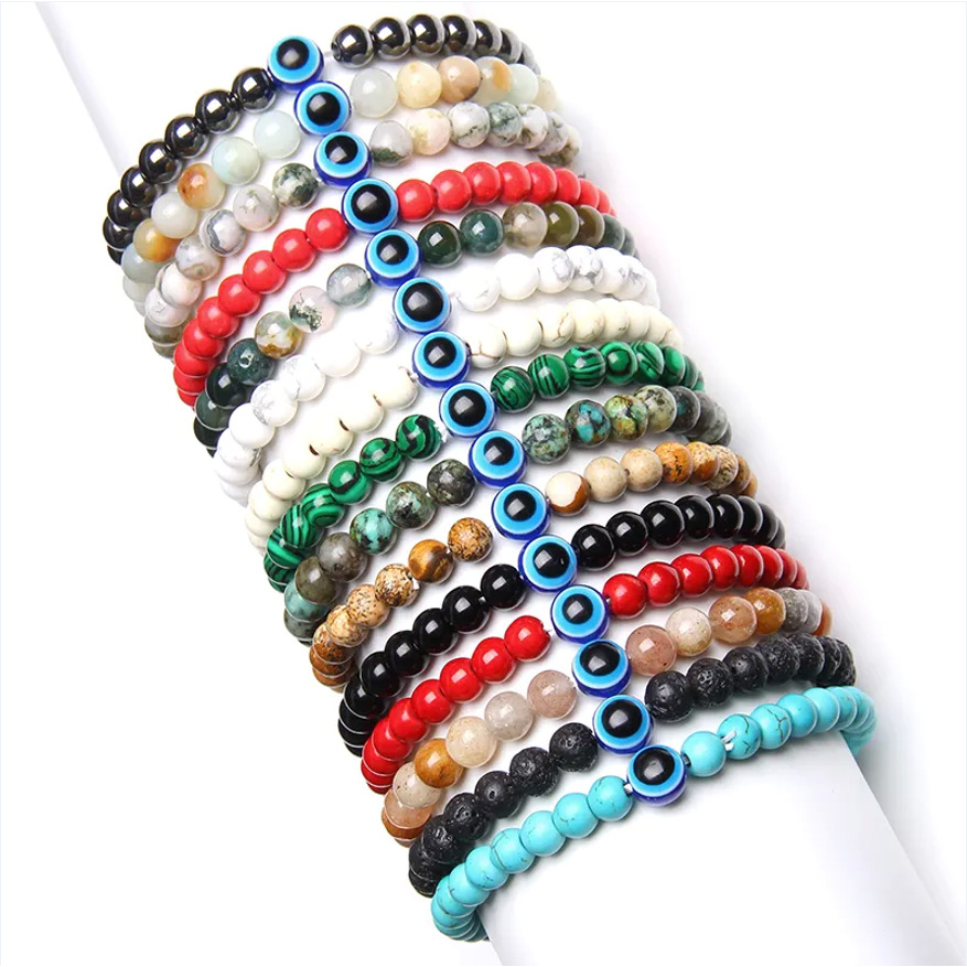 Hot New Pure Evil Eye Bracelet Natural Bead Bangle Hamsa Blue Hand of ...